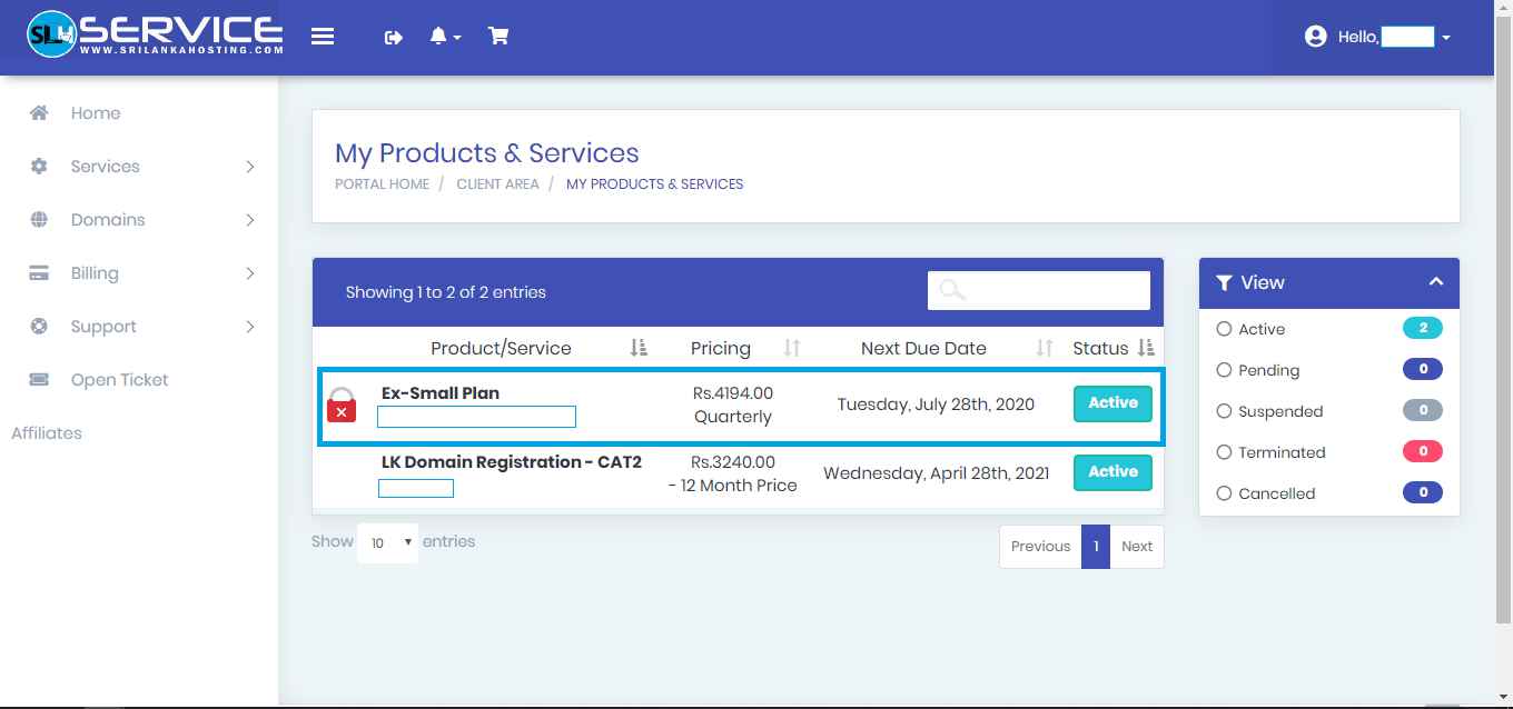 How to manage Linux VPS from Client Area.? - Knowledge Base