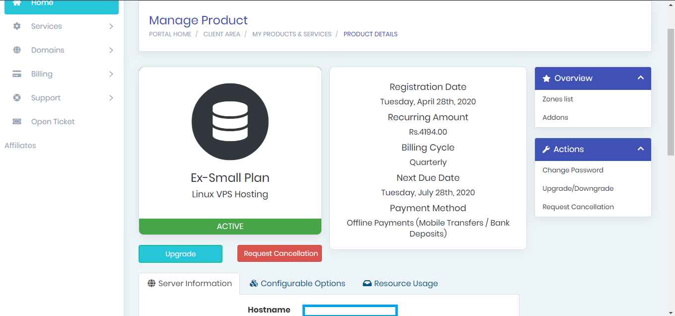 How to manage Linux VPS from Client Area.? - Knowledgebase SriLanka Hosting