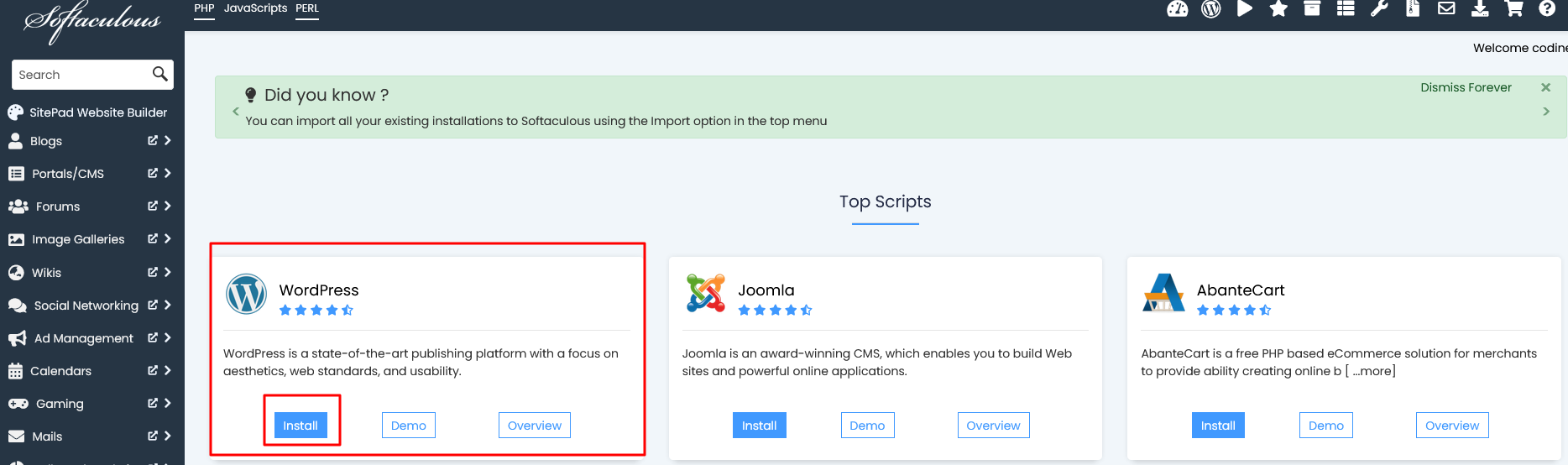 Install WordPress in InterWorx - Knowledgebase SriLanka Hosting