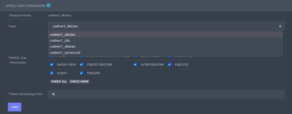 Manage MySQL Database Permissions - Knowledgebase SriLanka Hosting