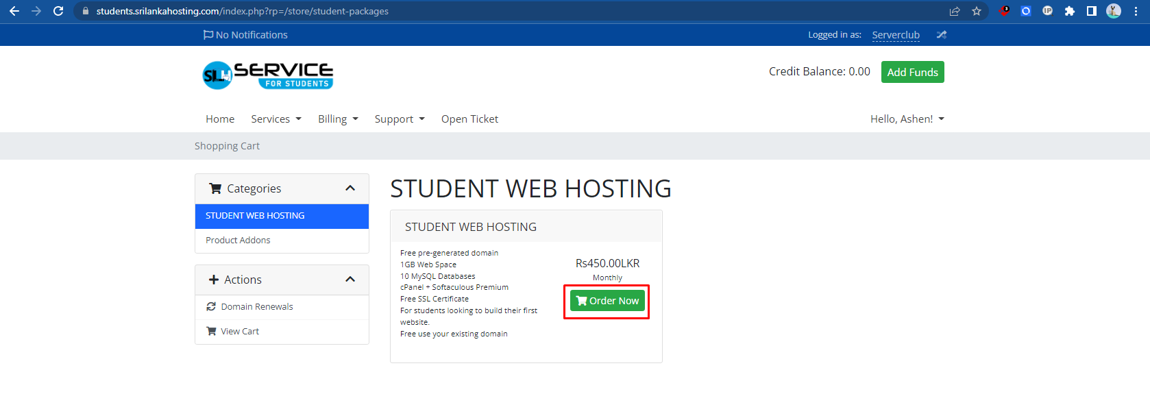සිසුන් සඳහා වෙබ් හොස්ටින් - Knowledgebase SriLanka Hosting