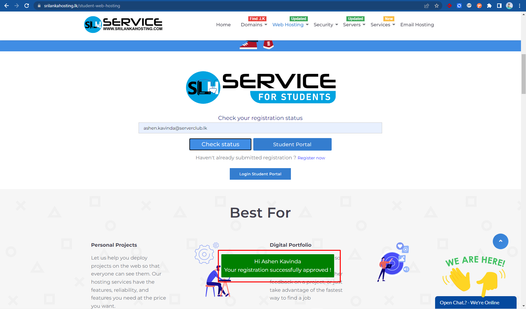 සිසුන් සඳහා වෙබ් හොස්ටින් - Knowledgebase SriLanka Hosting
