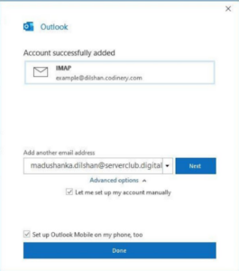 How to Connect Email account in Outlook - Knowledgebase SriLanka Hosting