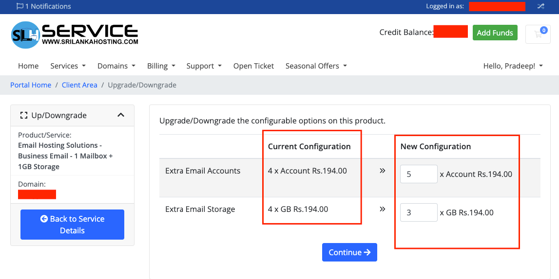 How to Downgrade/Upgrade Pay as you GO Packages - Knowledgebase SriLanka Hosting