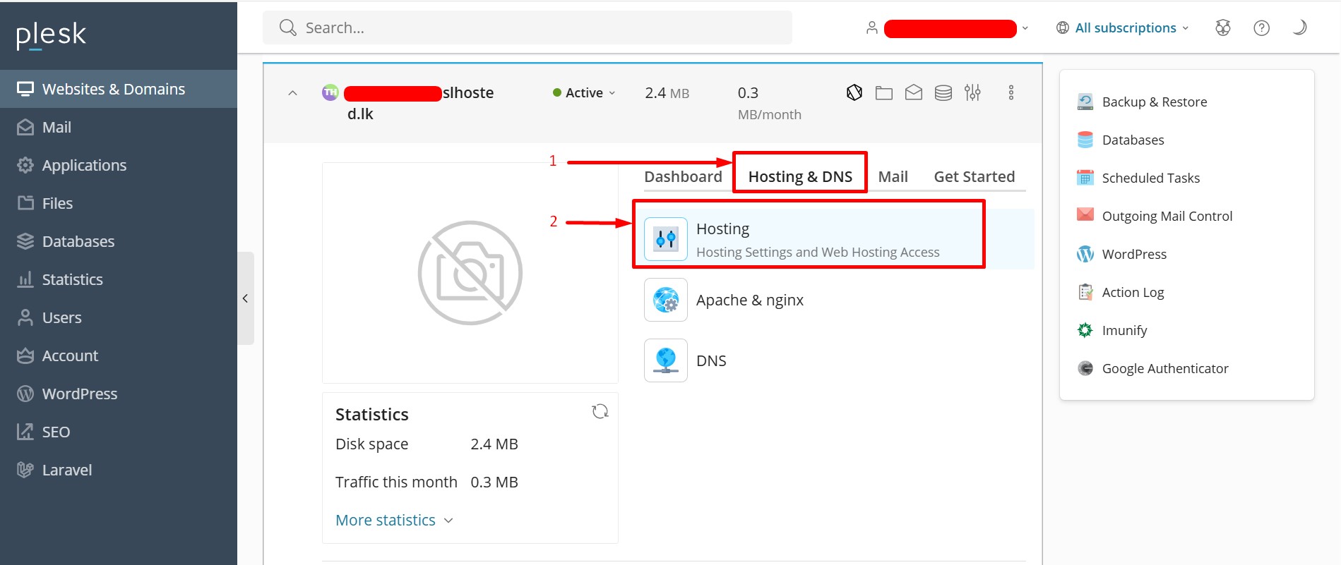 How to Set Up Domain Forwarding in Plesk - Knowledgebase SriLanka Hosting